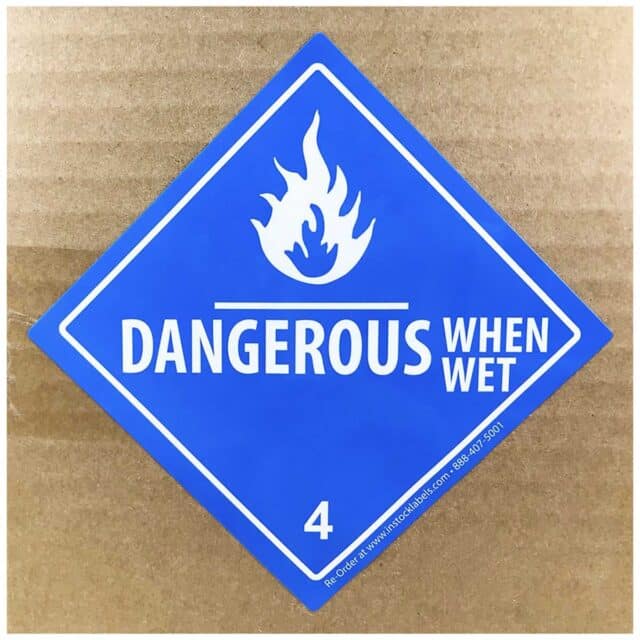 Laminated DOT Dangerous When Wet Labels Class 4 | InStockLabels.com