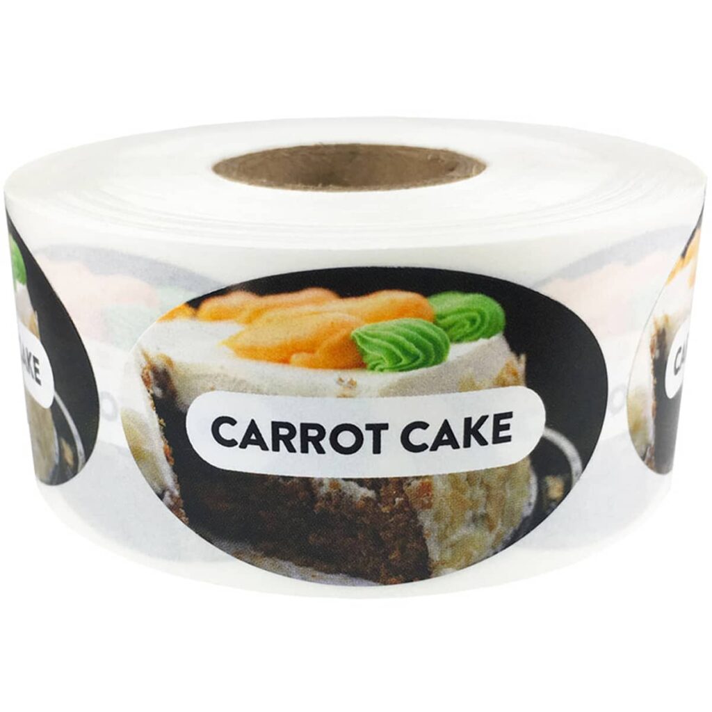 Carrot Cake Bakery Labels with Real Images | InStockLabels.com