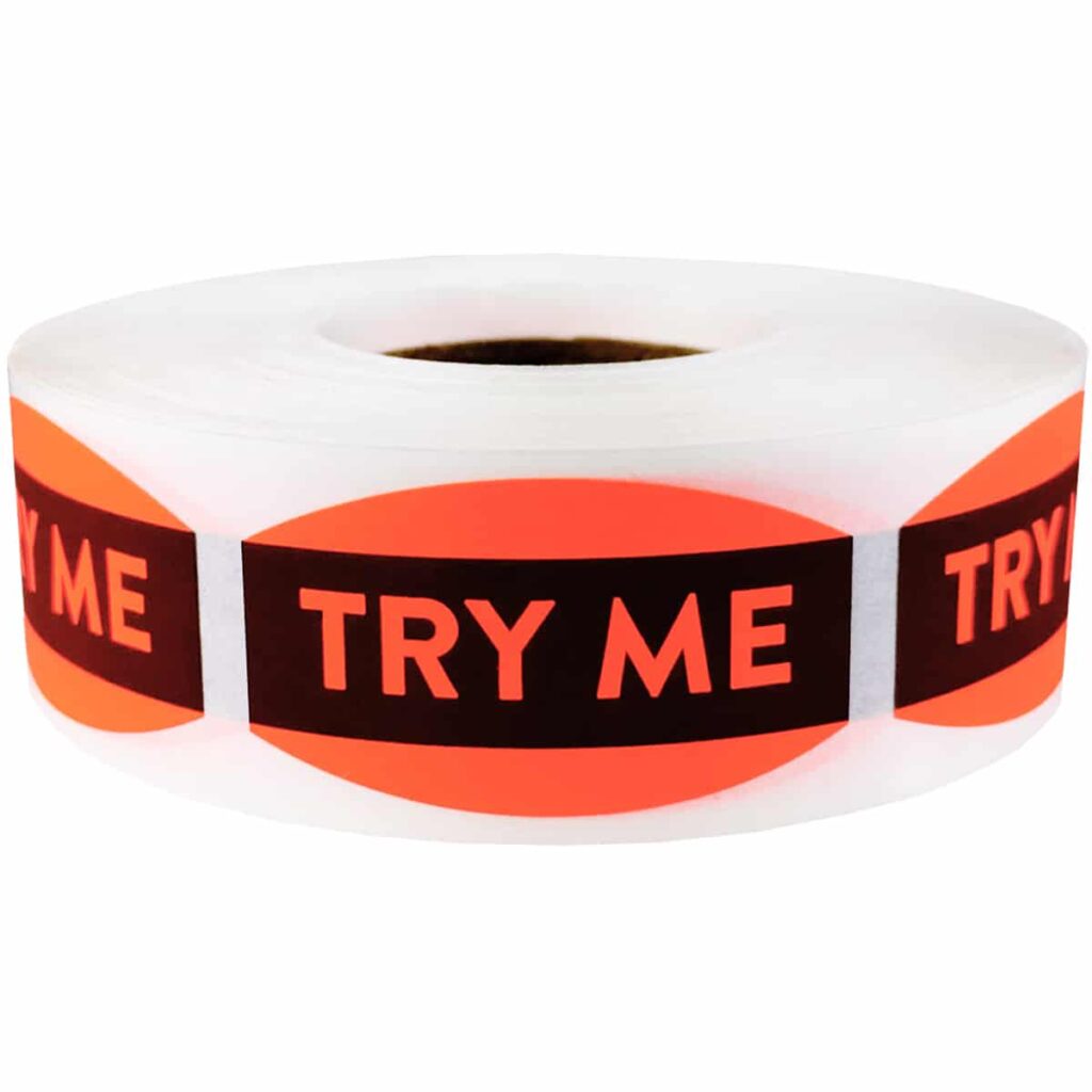 Try Me Supermarket Labels | InStockLabels.com