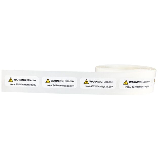 California Prop 65 Short Form Cancer Warning Labels - InStock Labels