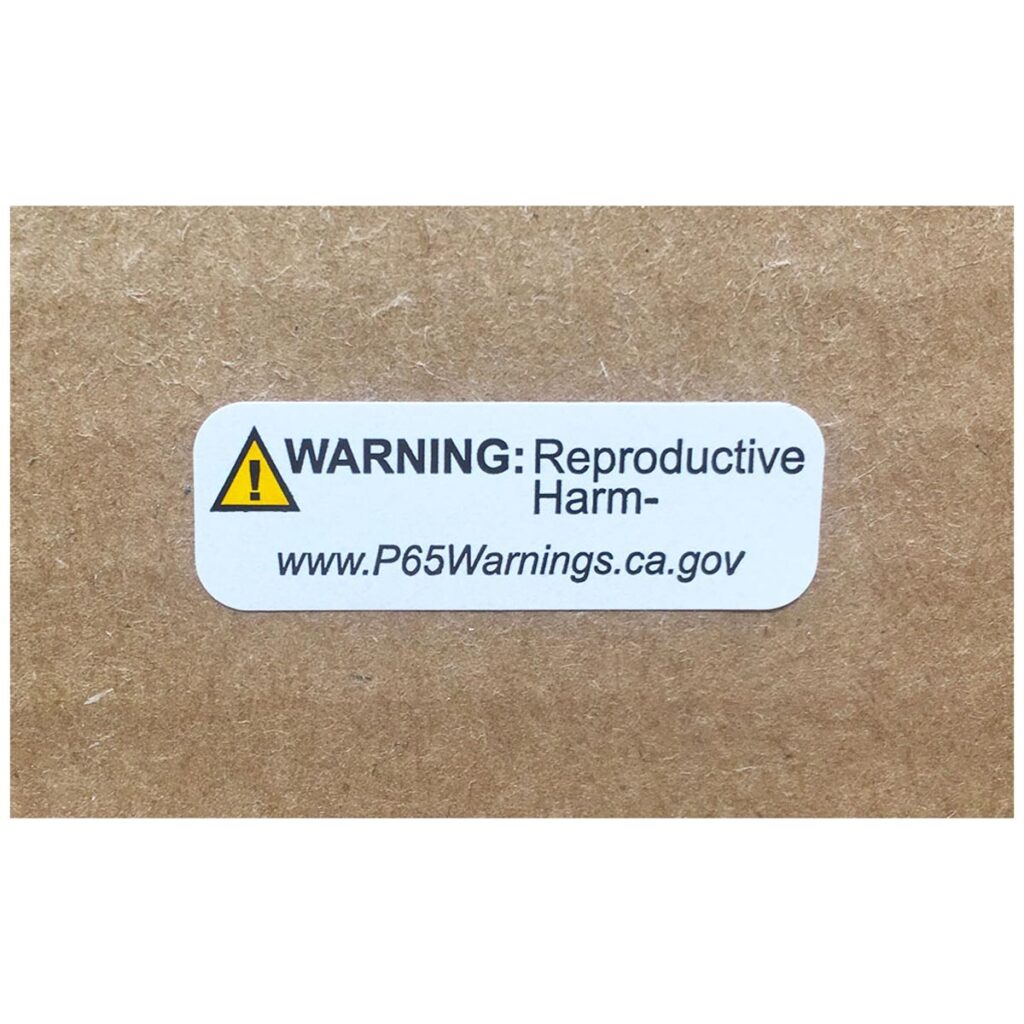 California Prop 65 Short Form Reproductive Warning Labels ...