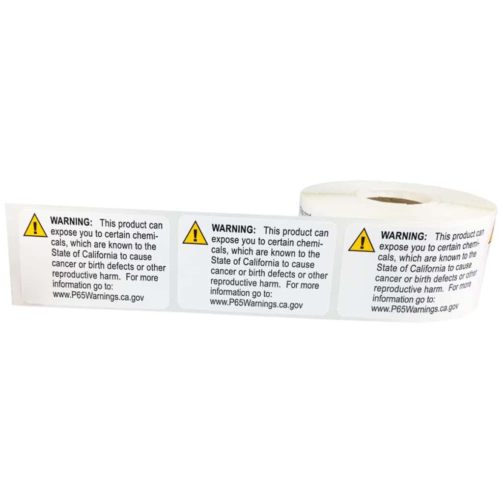 California Prop 65 Chemical Exposure Warning Labels | InStockLabels.com