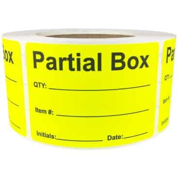 Partial Box Shipping Labels