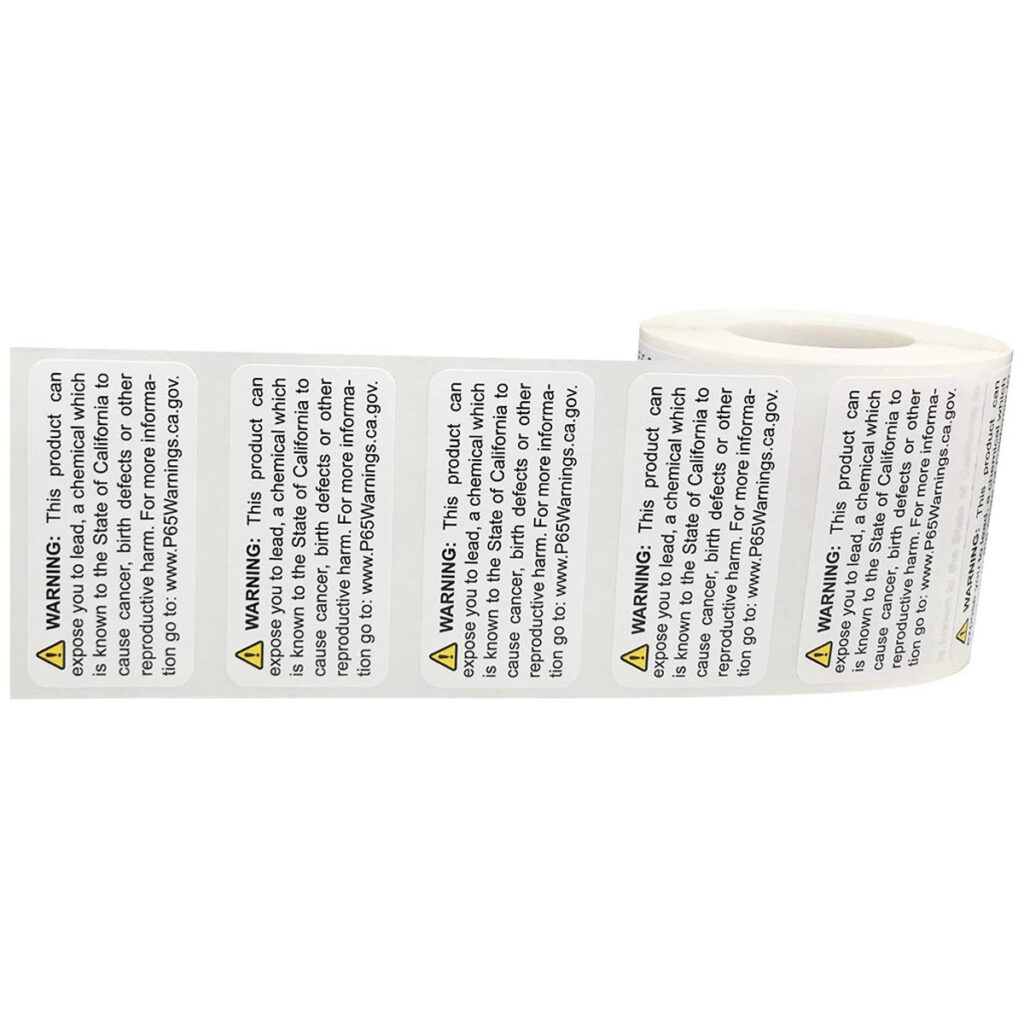 Lead Warning California Prop 65 Labels | 1" x 2" | InStockLabels.com