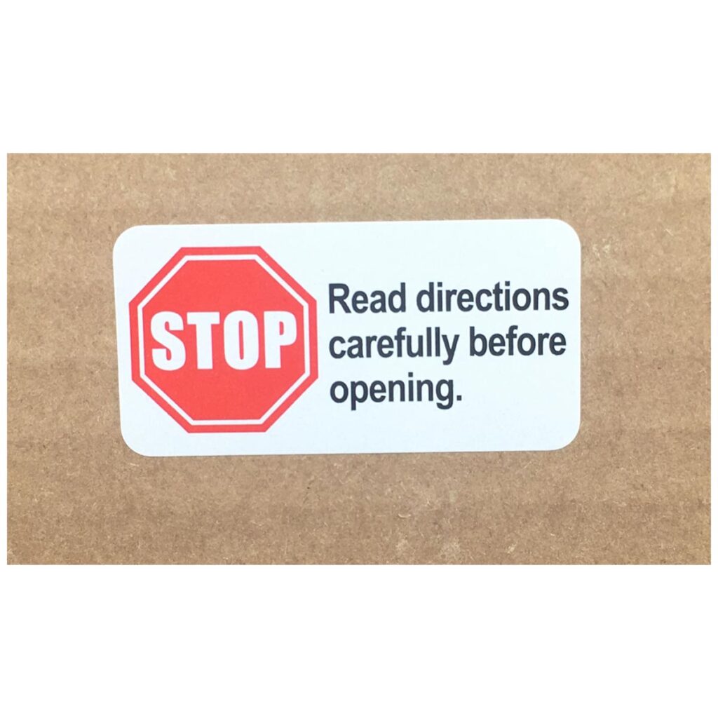 Stop Read Directions | Warning Stickers for Product Assembly ...