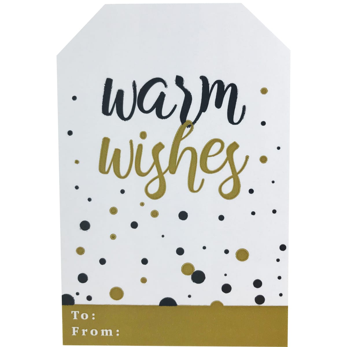 Holly Jolly Warm Wishes Gold and White Holiday Gift Tags ...