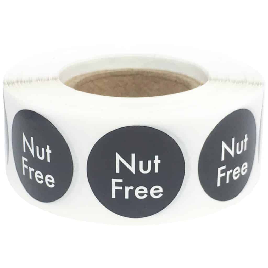 Small Nut Free Color Coded Diet Warning Labels | InStockLabels.com