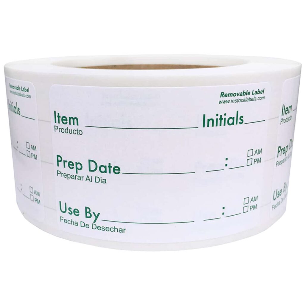 Removable Food Prep Labels for Restaurants| InStockLabels.com