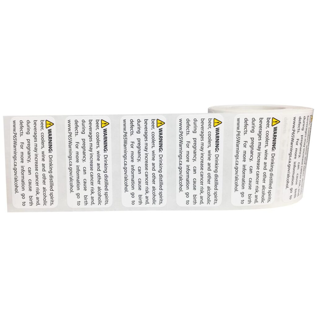 Alcohol Warning California Prop 65 Labels | InStockLabels.com