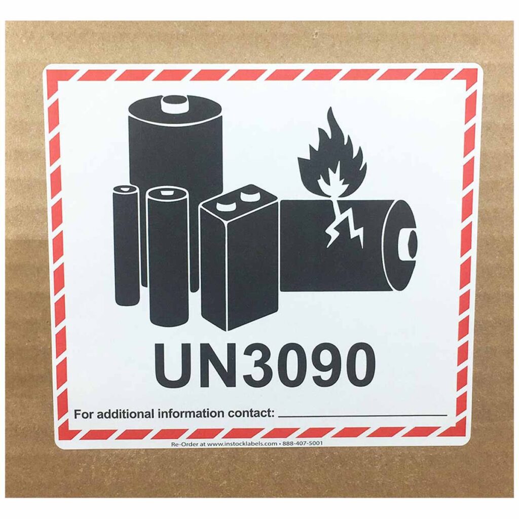 Lithium Ion Battery UN3090 D.O.T. Semi-Gloss Labels | InStockLabels.com