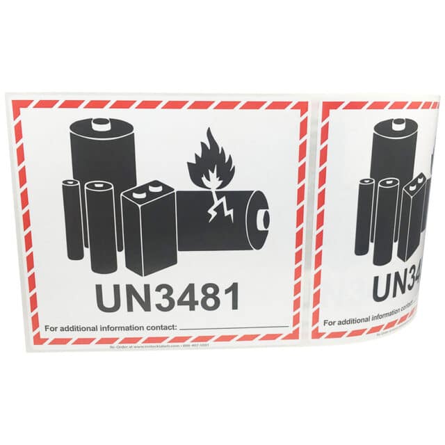 Lithium Ion Battery UN3481 D.O.T. Warning Labels | InStockLabels.com