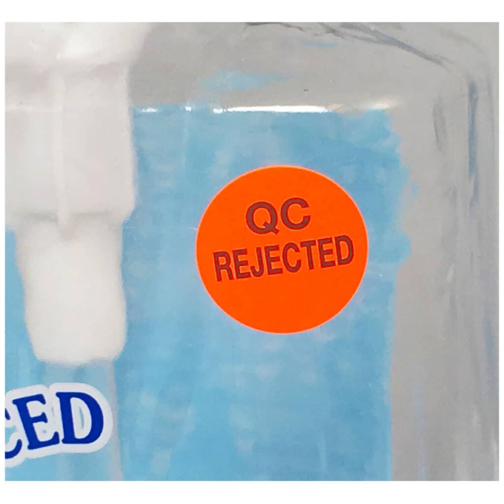 Small QC Rejected Labels for Quality Control | InStockLabels.com