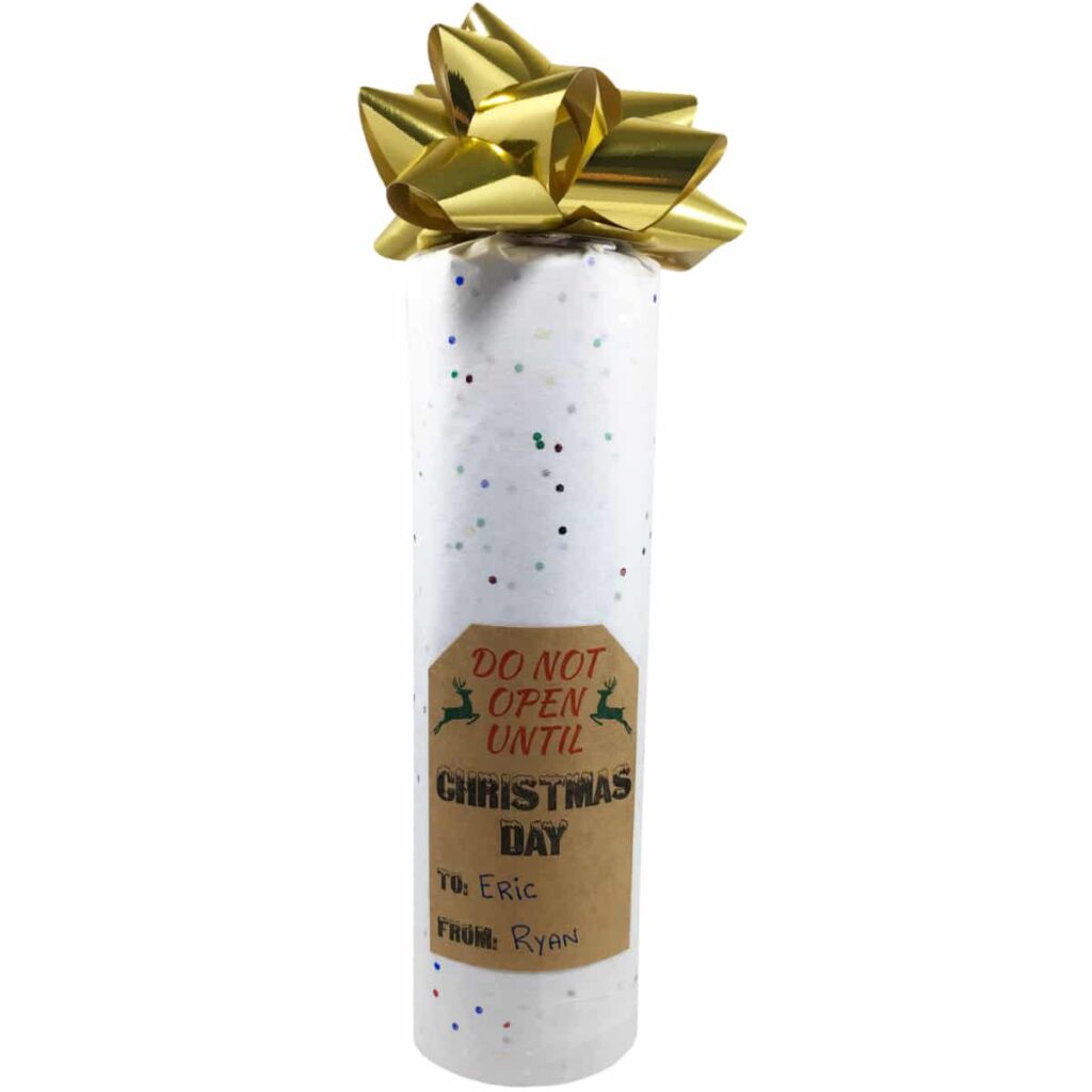 Do Not Open Until Christmas Adhesive Kraft Gift Tags | InStockLabels.com