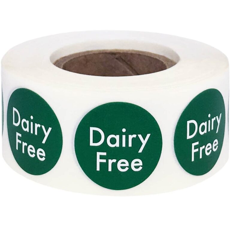 Dairy Free Stickers Small Green Labels | InStockLabels.com