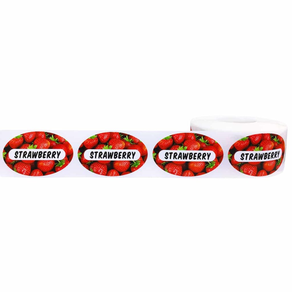 Strawberry Labels with Real Image for Mason Jars | InStockLabels.com