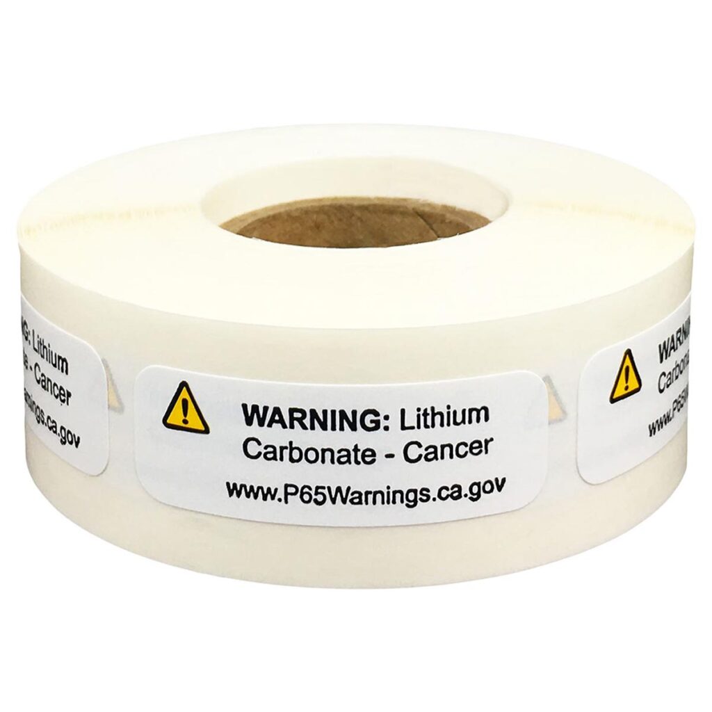 Short Form Prop 65 Lithium Warning Labels | InStockLabels.com