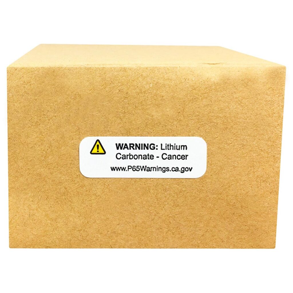 Short Form Prop 65 Lithium Warning Labels | InStockLabels.com