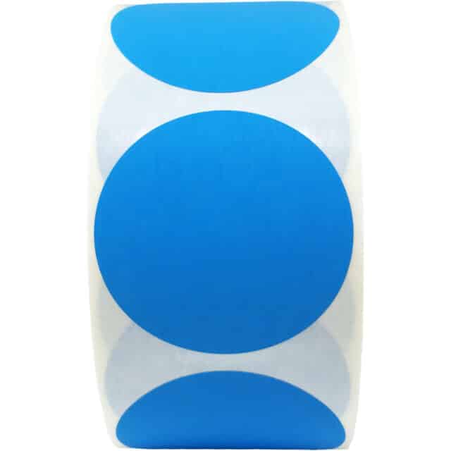 Fluorescent Blue Color Code Labels 2" Round | InstockLabels.com
