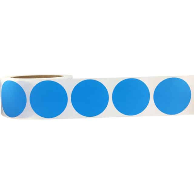 Fluorescent Blue Color Code Labels 2" Round | InstockLabels.com