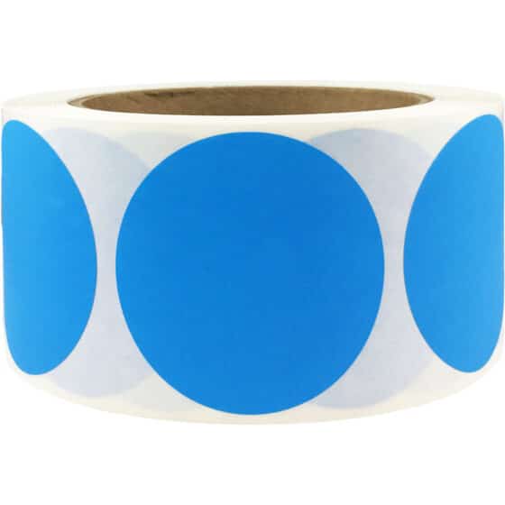 Fluorescent Blue Color Code Labels 2" Round | InstockLabels.com