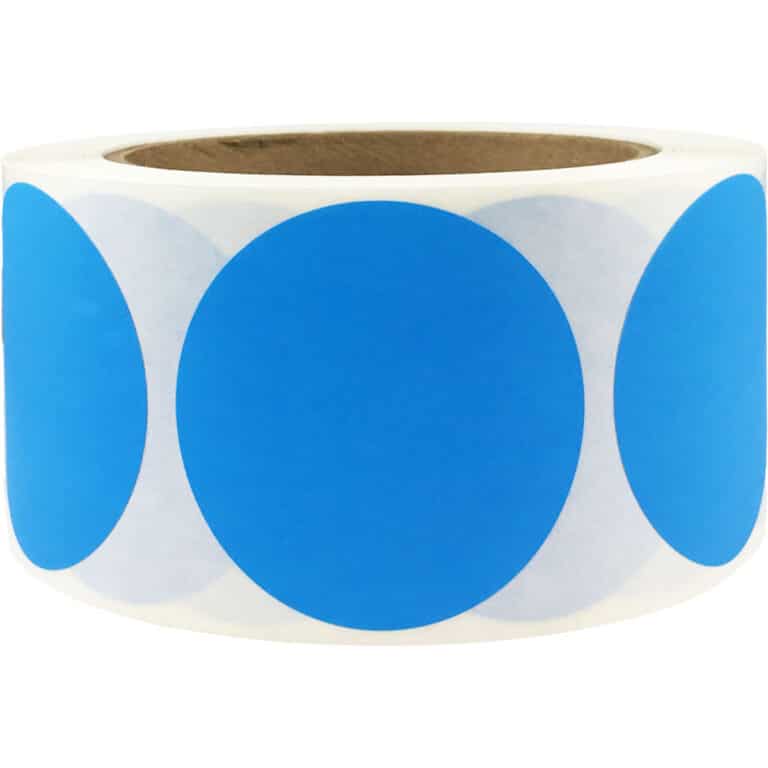 Fluorescent Blue Color Code Labels 2" Round | InstockLabels.com