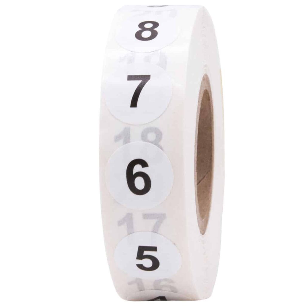 Consecutive Number Stickers 1 - 50 | 0.5" | InStockLabels.com