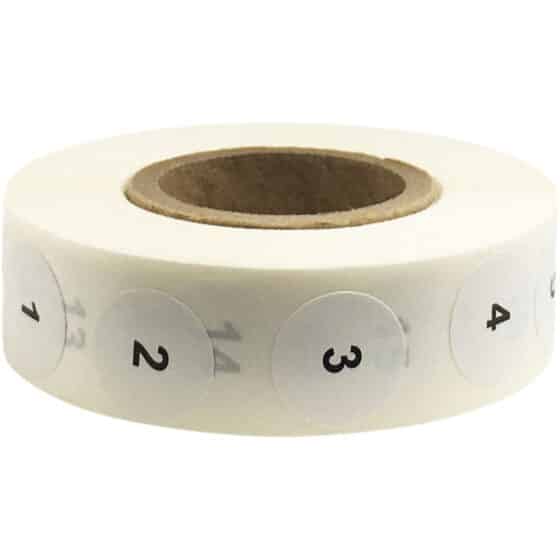 Consecutive Number 1 - 1000 1/2" Round Stickers - InStock Labels