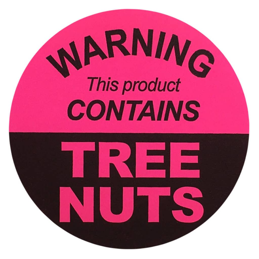 This Product Contains Tree Nuts Allergy Warning Labels | InStockLabels.com
