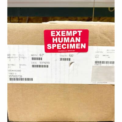 Exempt Human Specimen Warning Labels | 1.5" x 3" | InStockLabels.com