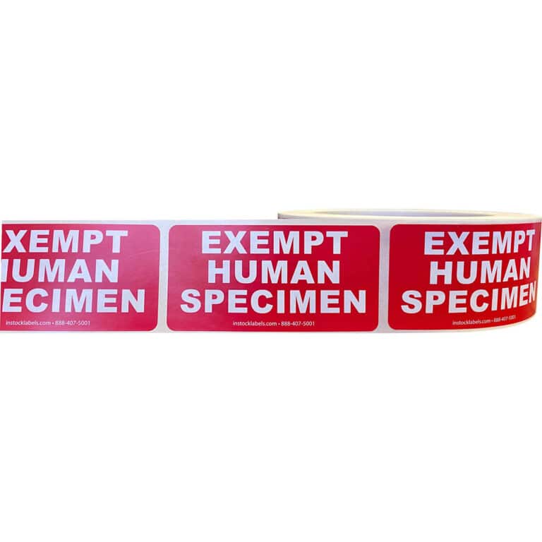 Exempt Human Specimen Warning Labels | 1.5" x 3" | InStockLabels.com