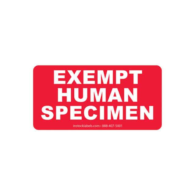 Exempt Human Specimen Warning Labels | 1.5" x 3" | InStockLabels.com
