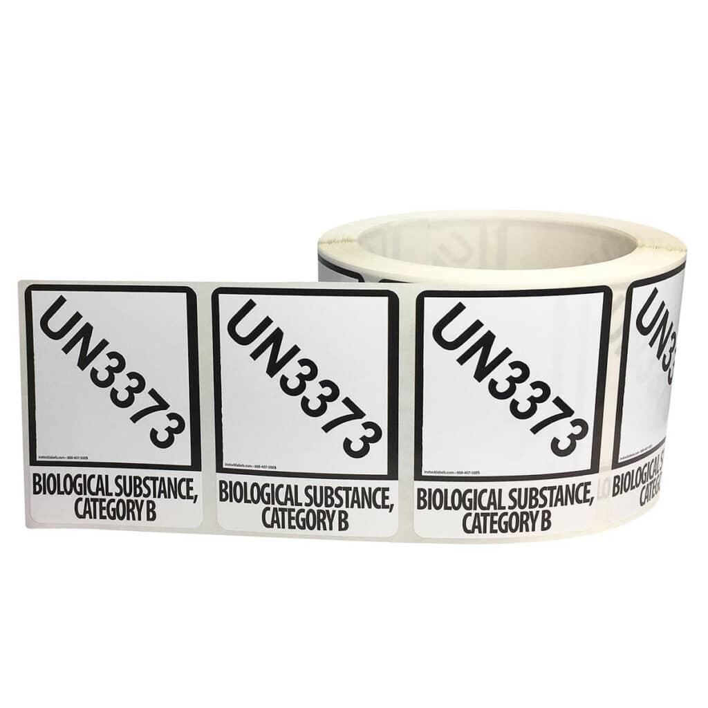 Small UN3373 Category B Biological Substance Labels - InStockLabels.com