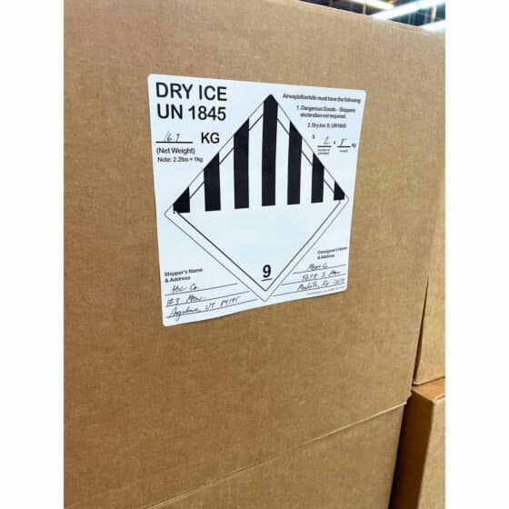 Dry Ice UN1845 Class 9 Warning Labels - InStockLabels.com