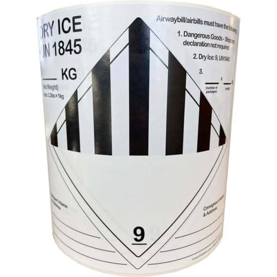 Dry Ice UN1845 Class 9 Warning Labels - InStockLabels.com