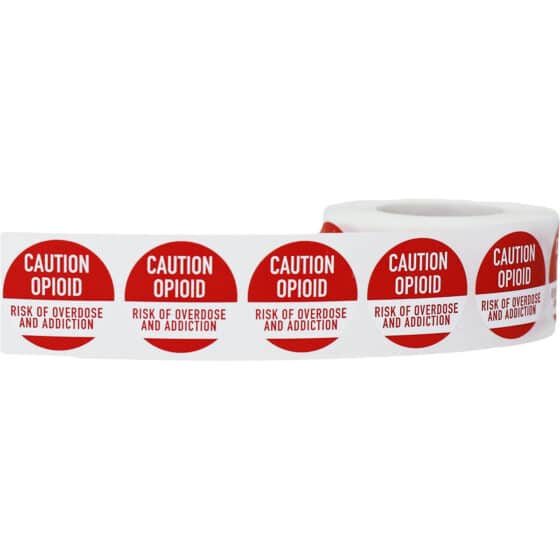 Caution Opioid Warning Labels | InStockLabels.com