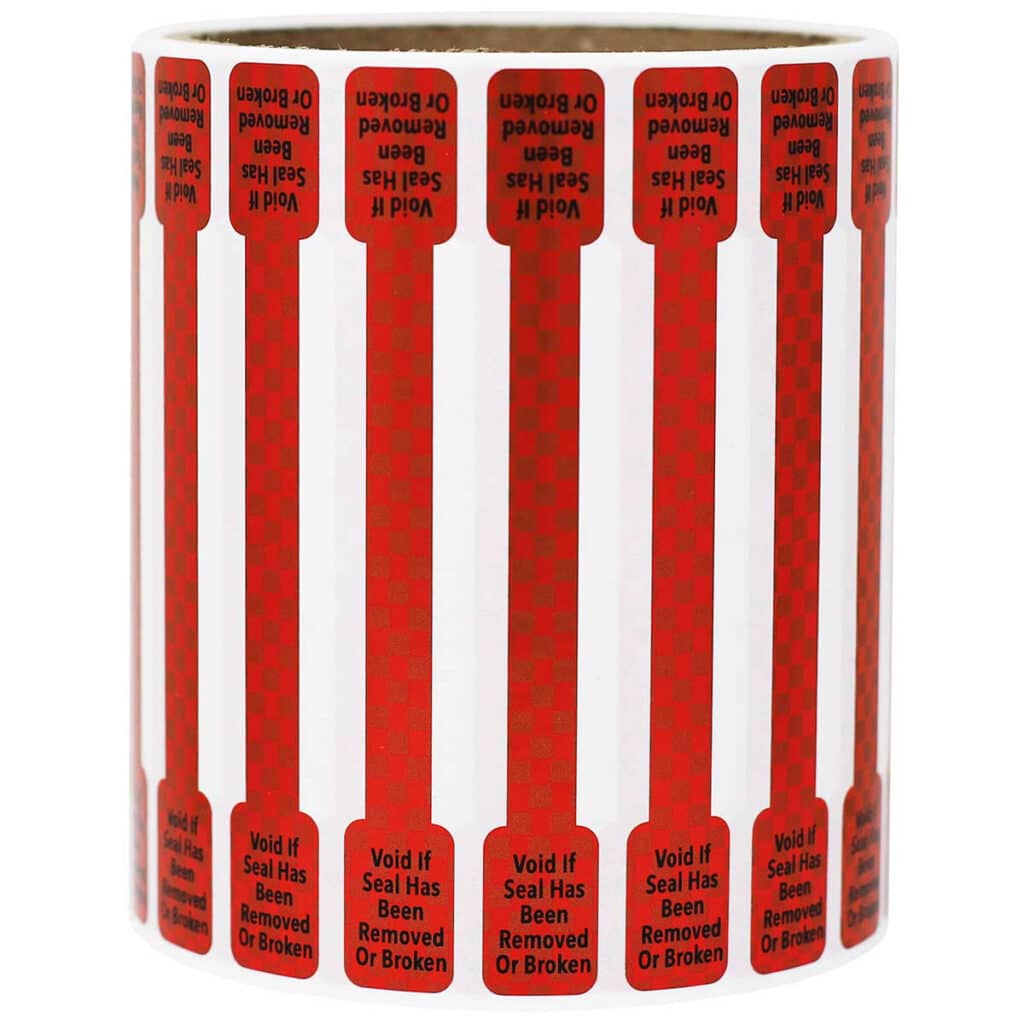 Metallic Red Void if Seal has been Broken Labels 0.5 x 4 ...