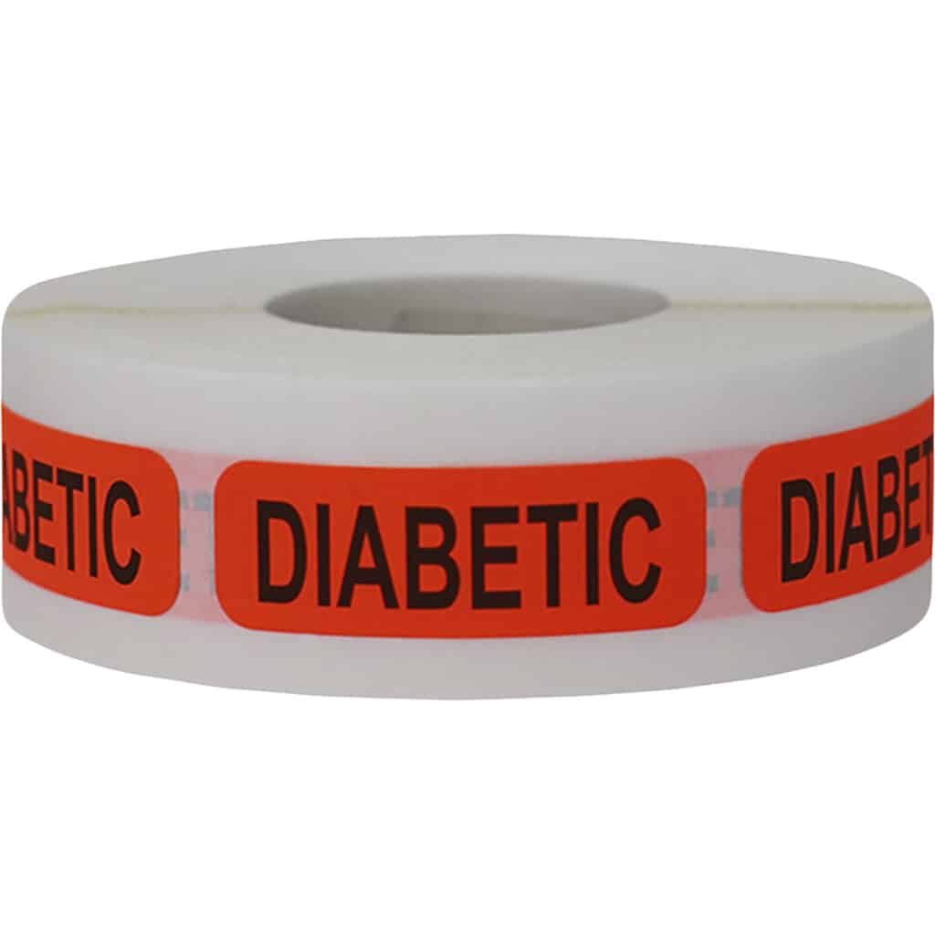 Diabetic Health Warning Labels 0.5 x 1.5" | InStockLabels.com