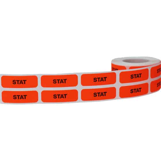 STAT Warning File Labels - 500/Roll - InStockLabels.com