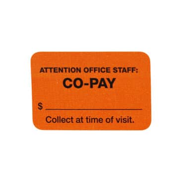 Co-Pay Labels for Healthcare | 1" x 1.5" QTY 500 - InStockLabels.com