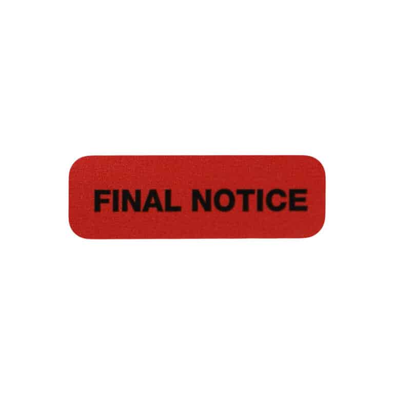 Final Notice Labels | 0.5" x 1.5" QTY 500 - InStockLabels.com