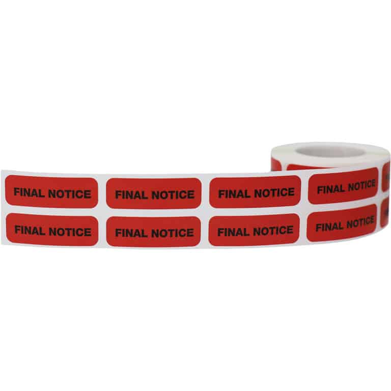Final Notice Labels | 0.5" x 1.5" QTY 500 - InStockLabels.com