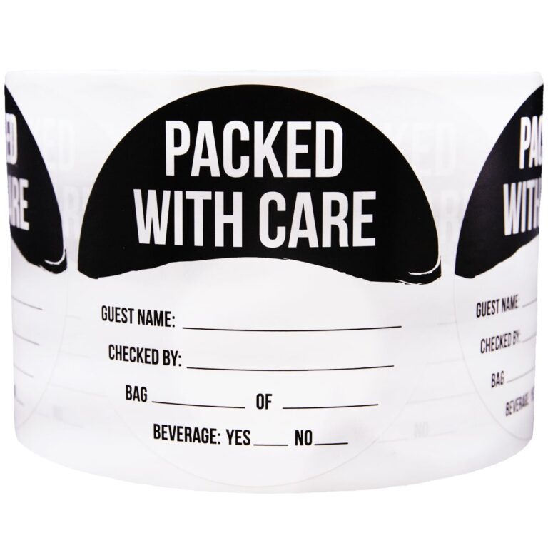 Packed with Care Food Delivery Labels | Writable | InStockLabels.com