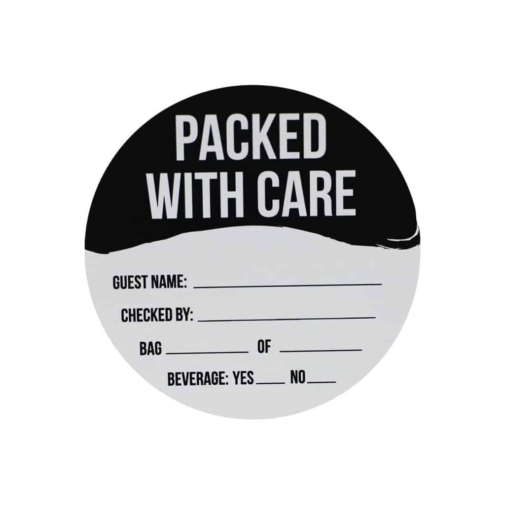 Packed with Care Food Delivery Labels | Writable | InStockLabels.com