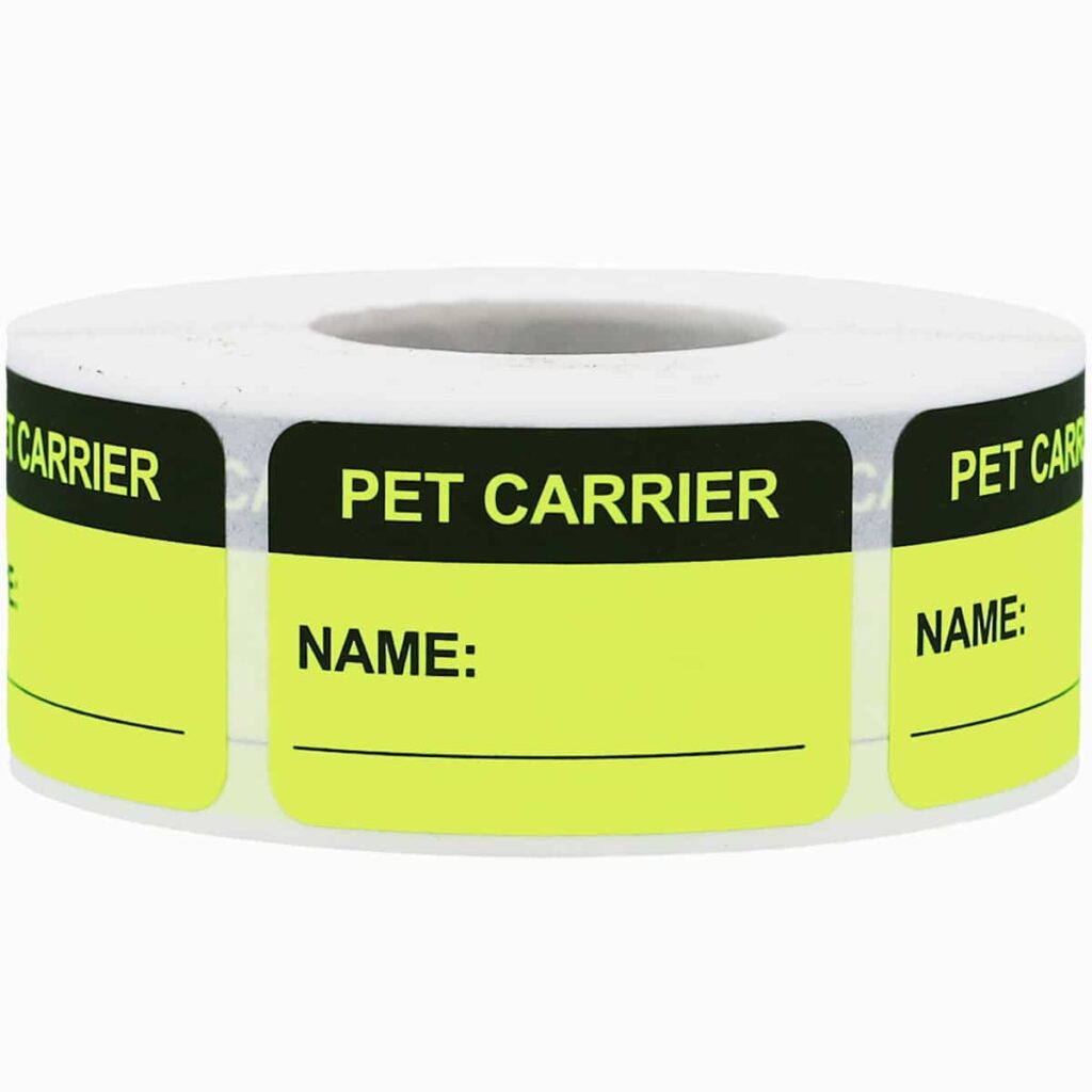 Pet Carrier Writable Labels for Veterinarians - InStockLabels.com
