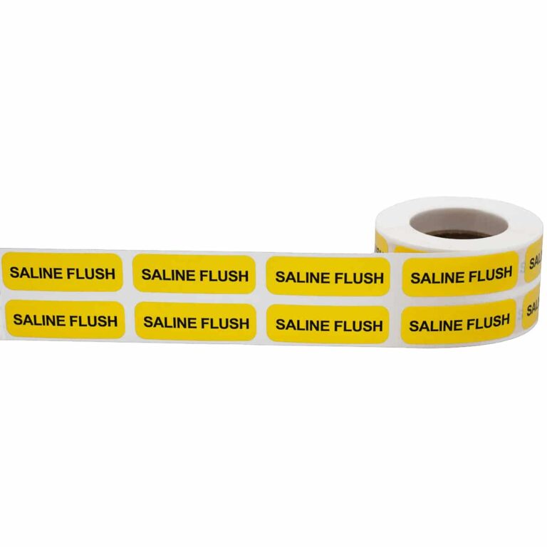 Saline Flush Warning Labels - InStockLabels.com