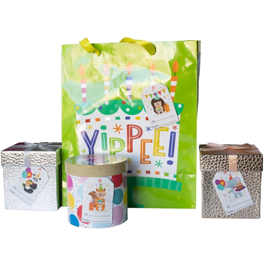 Lil' Animal Happy Birthday Adhesive Gift Tags InStockLabels.com