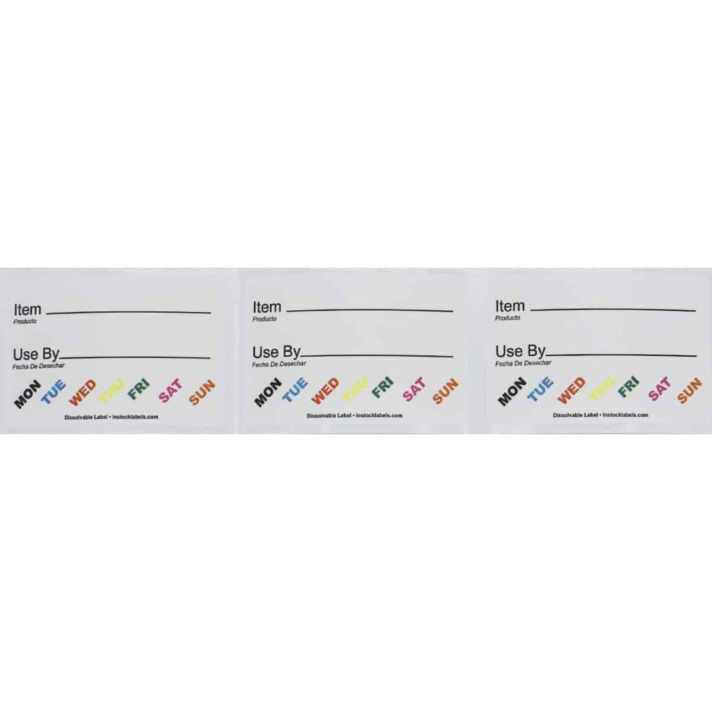 Universal Food Rotation Dissolvable Labels | InStockLabels.com