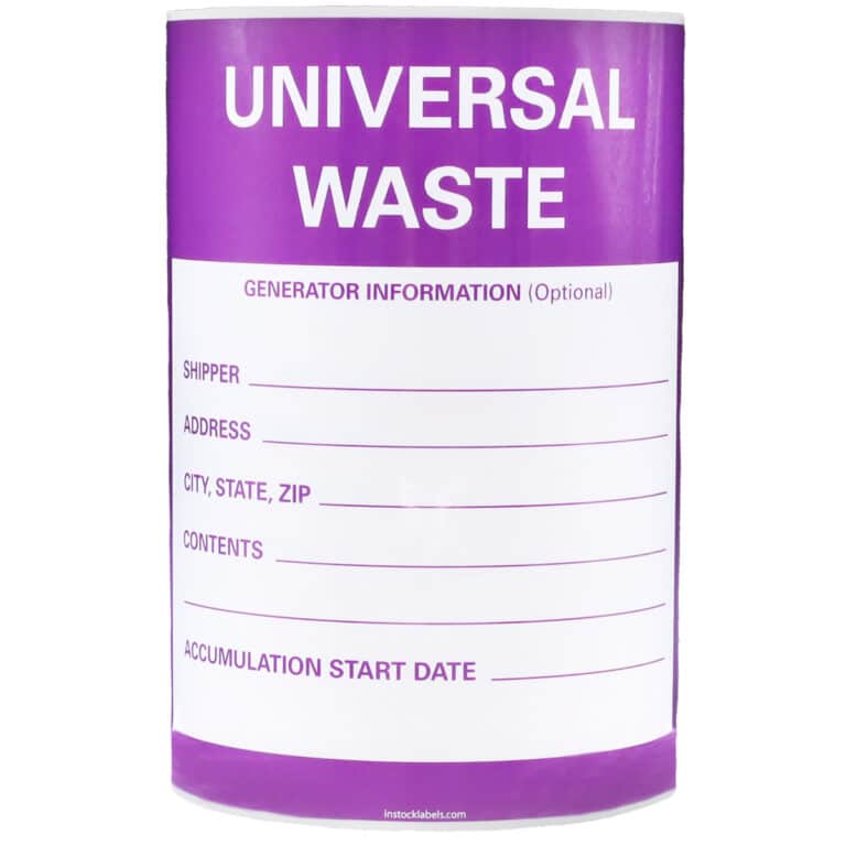 Universal Waste Labels - DOT & EPA Compliant | InStockLabels