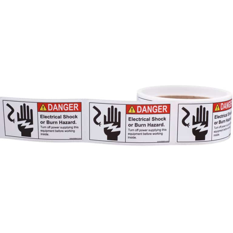 Electrical Shock or Burn Hazard ANSI Danger Labels QTY 500 ...