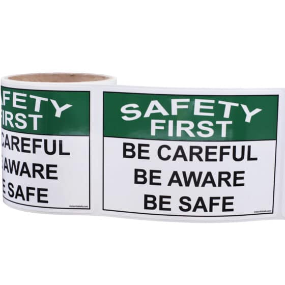 Be Careful Aware & Safe Safety Labels 3.5" x 5" - Visual Safety ...